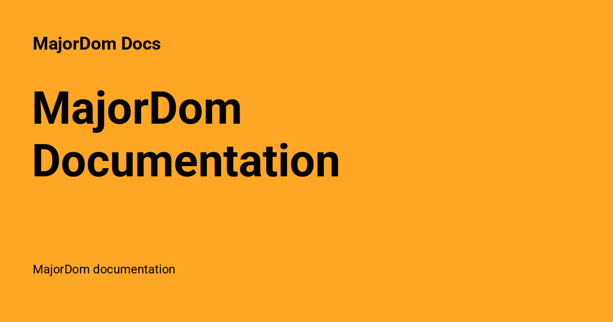 MajorDom Docs